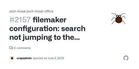 Filemaker Configuration Search Not Jumping To The Proper Key · Issue