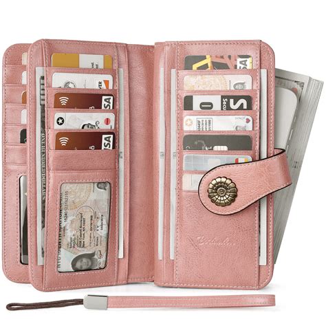 Lomy Big Clutch Wallet For Women With Wristlet — Bostanten Bostanten