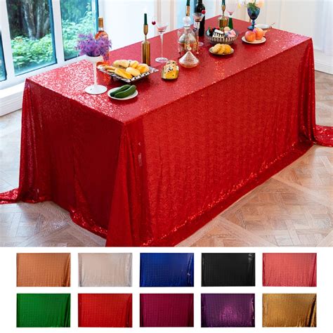 Cheers Us Sequin Wedding Tablecloth Sequin Tablecloth Rectangle Glitter