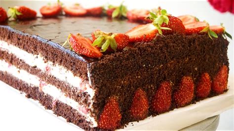 მარწყვის და შოკოლადის ტორტი ️chocolate Strawberry Cake Recipe Ever🍓Шоколадно клубничный торт