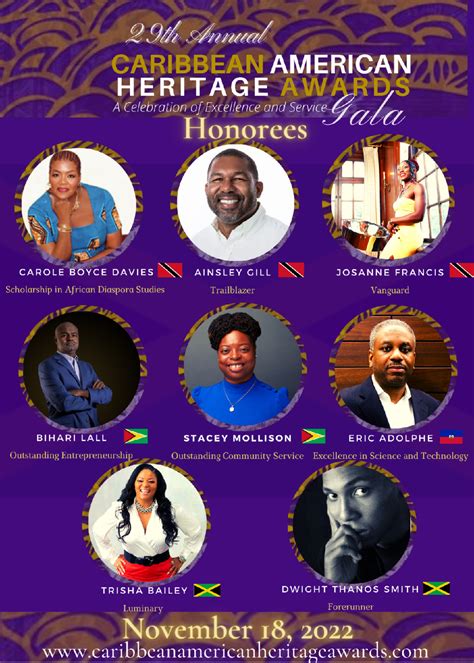 Honorees 2022 Caribbean American Heritage Awards