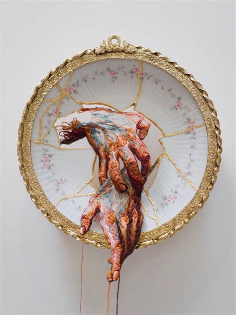 Embroidered Kintsugi Delicate And Meaningful Mixed Media Artworks By Kathrin Marchenko