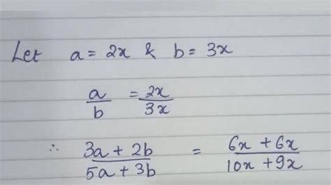 If A B 2 3 Then 3a 2b 5a 3b Is Equal To Brainly In
