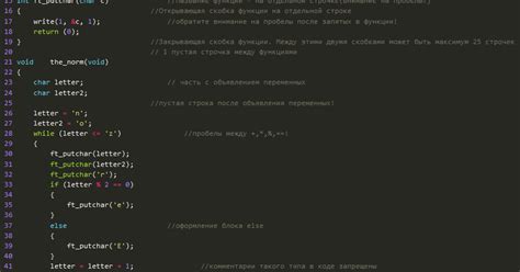 Пример правильного оформленя кода C по нормам школы 21