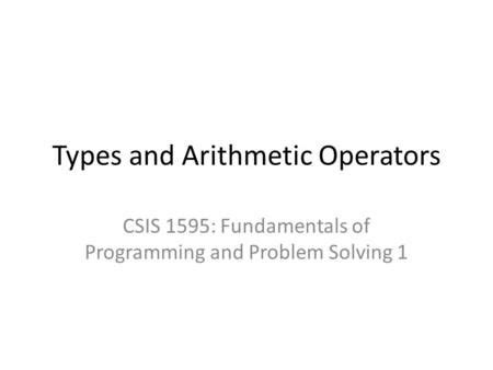 Computer Science Introduction To Programming