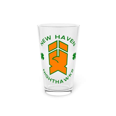 New Haven Nighthawks Irish Pint Glass Vintage Ice Hockey
