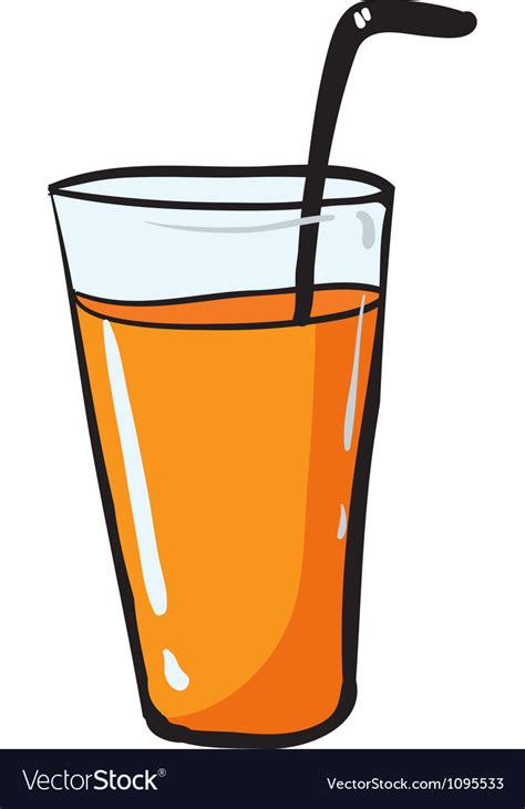 Glass And Straw Royalty Free Vector Image Vectorstock