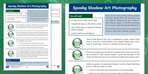 Spooky Shadow Art Photography Activity Teacher Made