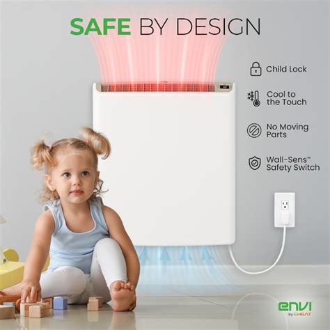 Envi Smart Wifi 500 Watt 120v Plug In Convection Electric Panel Wall