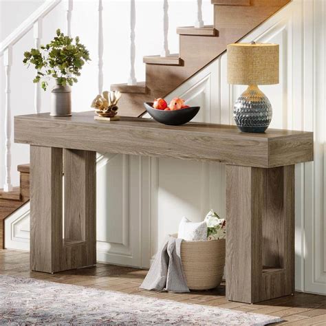 Byblight Turrella 62 99 In Gray Console Tables Rectangle Wooden Console Table With Wooden
