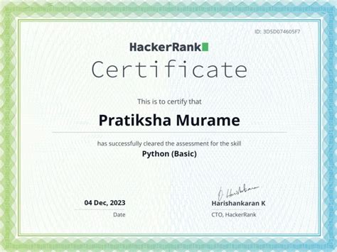 Pratiksha Murme On Linkedin Pythonprogramming Hackerrank