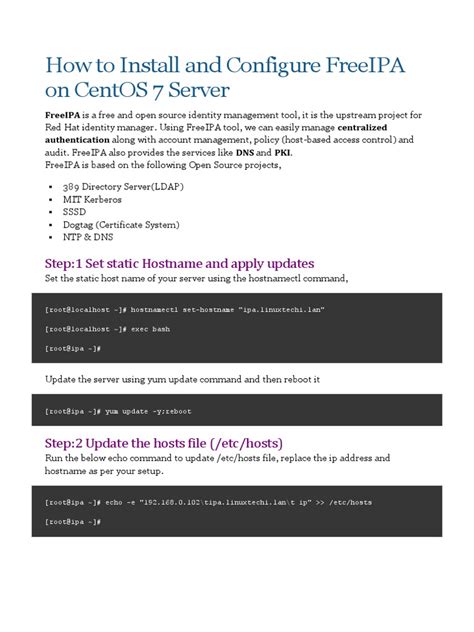 How To Install And Configure Freeipa On Centos 7 Server Pdf Sudo