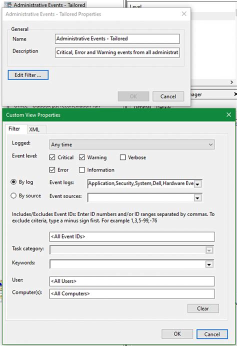 Event Viewer Filter Administrative Events Windows 10 Forums
