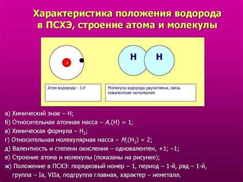 Водород. Характеристика положения водорода в ПСХЭ, строение атома и ...