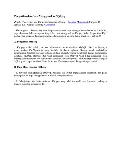 Pengertian And Cara Menggunakan Sqlyog Pdf