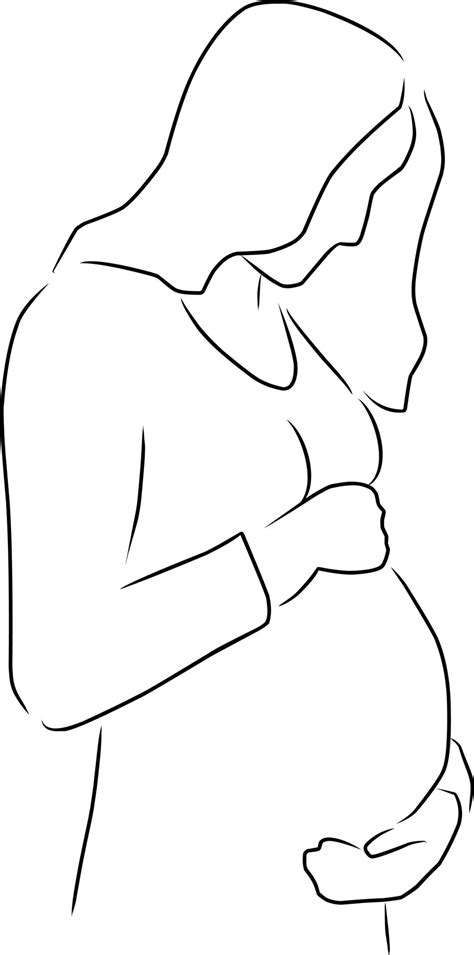 Pregnant Woman Vector Hand Drawn Sketch 20982487 Vector Art At Vecteezy
