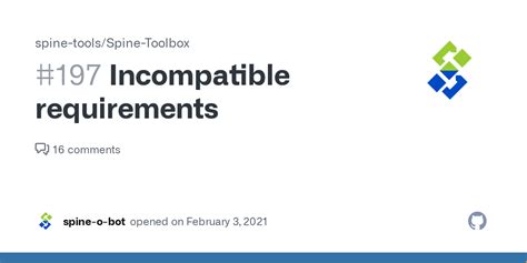 Incompatible Requirements · Issue 197 · Spine Toolsspine Toolbox · Github