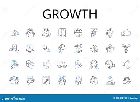 Evolvement Line Icons Collection Advancement Growth Transformation