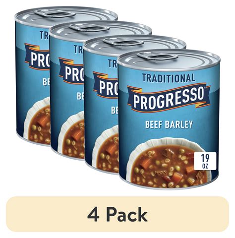 4 Pack Progresso Traditional Ready To Serve Beef Barley Soup 19 Oz