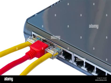 Network Switch And Ethernet Cables Stock Photo Alamy