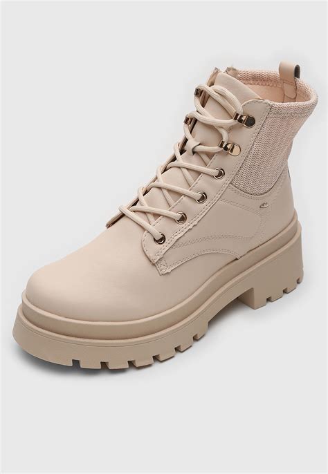 Bota Coturno Dakota Recorte Bege Compre Agora Dafiti Brasil