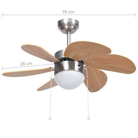 Ventoinha De Teto Com Luz 76 Cm Castanho Claro Loja Sitio Da Magia