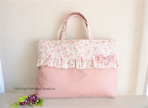 ♡入園入学グッズ♡レッスンバッグ（お花フリル） レッスンバッグ てしごとmama Kaokao 通販｜creemaクリーマ 15301284