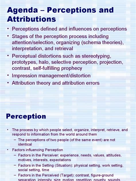 Chapter 4 Perceptions And Attributions Autosaved Pdf