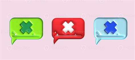 Cross Check Mark Icon Button And No Or Wrong Symbol On Reject Cancel Sign Button Rendering 3d