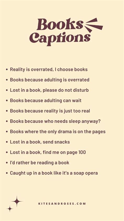 21 Books Captions For Instagram With Captions Kites And Roses In