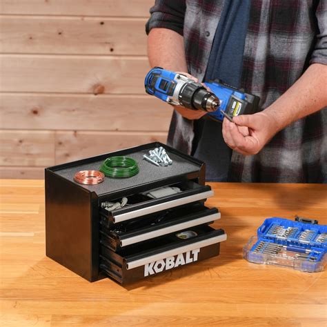 Kobalt Mini Base 11 In W X 74 In H X 622 In D 3 Drawer Black Steel Tool Box 55086 At