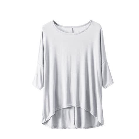 Ayolanni Cotton Womans Shirts Short Sleeve White Solid Round Neck
