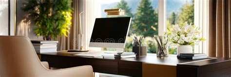 Modern Home Office Workspace Design Serene Home Office With Natural Light Modern Desk