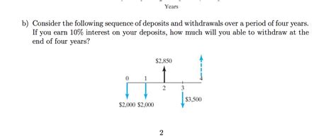 Solved Years b) Consider the following sequence of deposits | Chegg.com