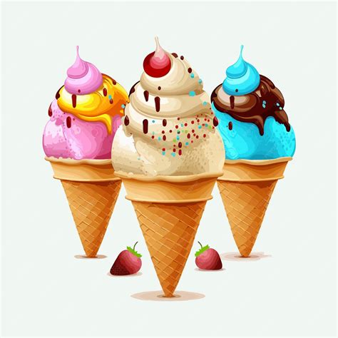 Vector Lindo Estilo De Dibujos Animados De Helados Vector Premium