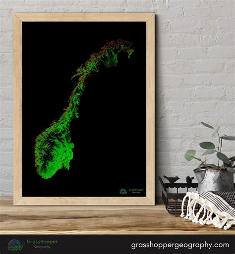 Norway Forest Cover Map By Grasshopper Geography Canvas Wall Art