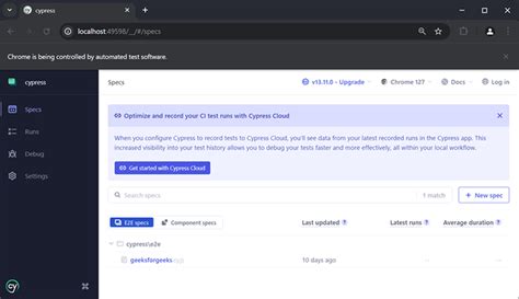 Cypress Dashboards Geeksforgeeks