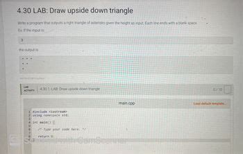 Answered 4 30 LAB Draw Upside Down Triangle Write A Program That