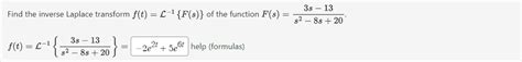 Solved Find the inverse Laplace transform f(t)= L^(-1) | Chegg.com