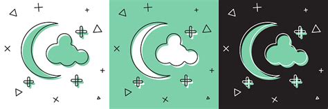 白と緑黒の背景に分離された月と星のアイコンを設定しますベクトル いっぱいになるのベクターアート素材や画像を多数ご用意 いっぱいになる