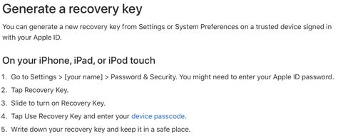 Recovery Key Apple Community