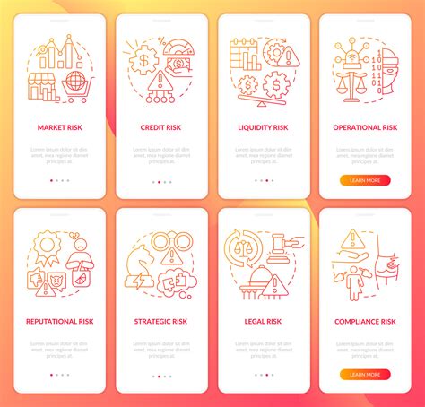 Risk Categories Gradient Red Onboarding Mobile App Screen Set 16090052