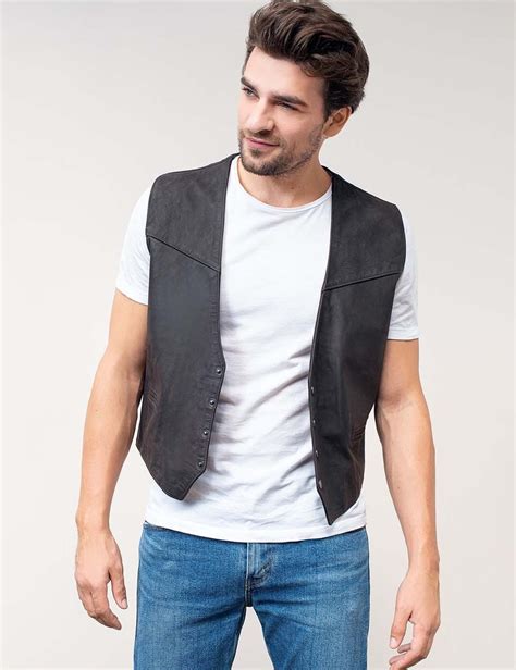 Gilet En Cuir Sans Manche Made In France Dks Cuir Vêtements En