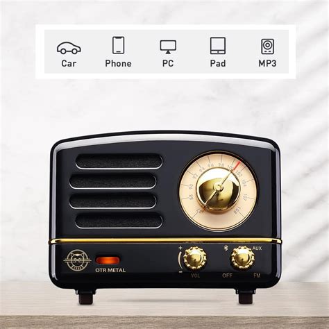 Buy Retro Bluetooth Speaker MUZEN OTR Metal Vintage FM AUX Radio With Old Fashioned Classic