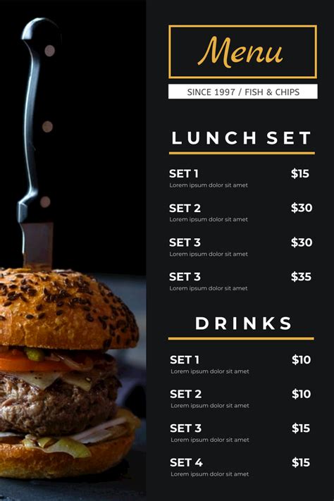 Yellow Highlight Restaurant Menu Menu Template