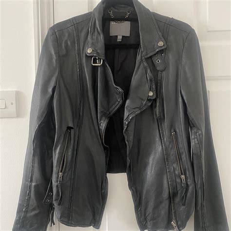 Muubaa Leather Biker Jacket Worn Twice But Has A Depop