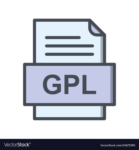 Gpl File Document Icon Royalty Free Vector Image