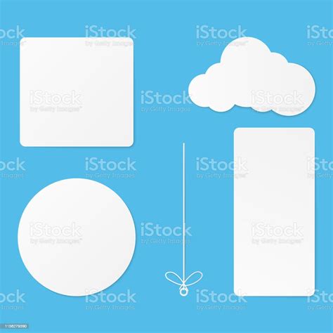 푸른 하늘에 모양의 세트와 종이 예술 공간을 복사합니다 음성 거품 흰색과 회색 빈 매달려 비어 있는 조롱 0명에 대한 스톡 벡터 아트 및 기타 이미지 Istock