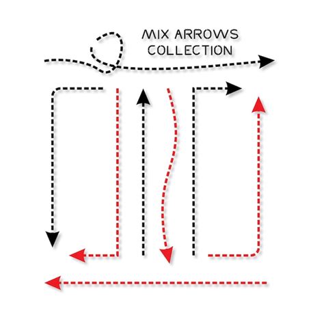 Premium Vector Red And Black Clean Dot Style Hand Drawn Doodle Arrows