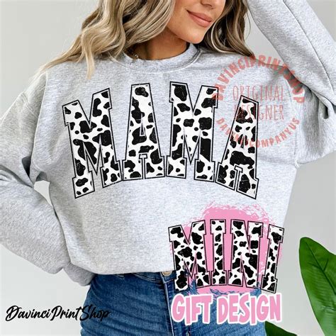 Mama Mini Cow Print Sublimation Png Design Mama Sublimation Mama Png